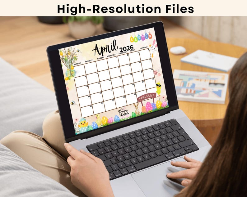 Printable April 2026 Calendar, Editable Easter Planner With Bunnies ...