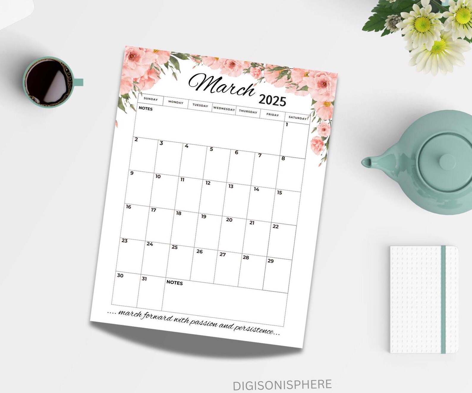 March 2025 Editable Calendar - Digital Download | Fillable & Printable ...