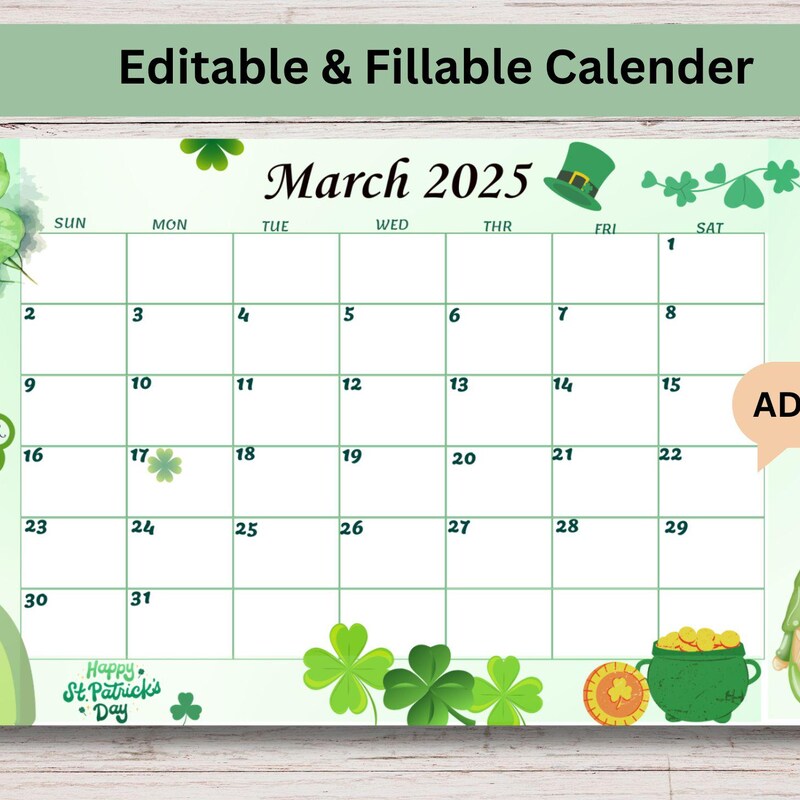 March 2025 Calendar - Etsy