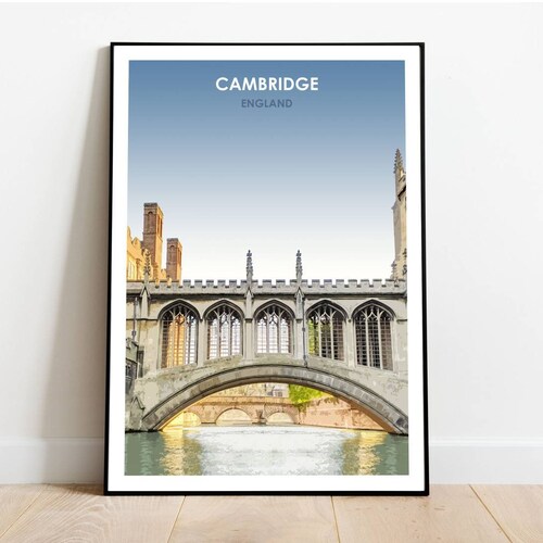 Cambridge Travel Poster Retro Travel Poster Cambridge - Etsy