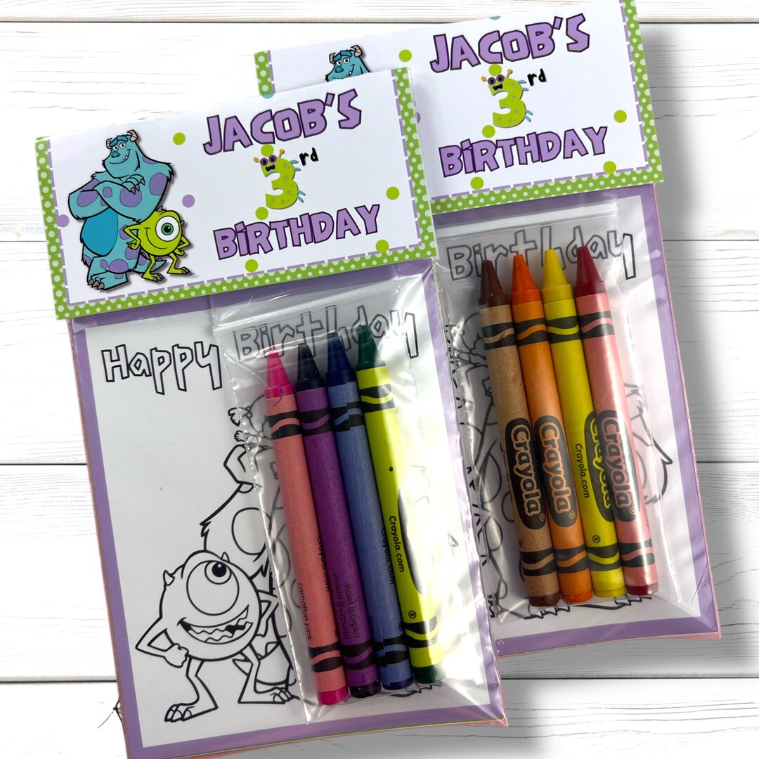 Monsters Inc. Birthday Favors Mini Color Packs With Crayons Ideal for ...