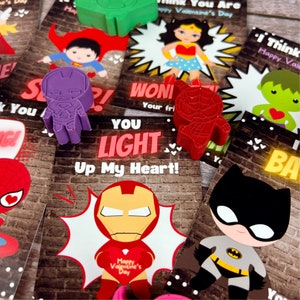 Personalized Kids Valentines Cards With Crayons Hero Theme - Etsy