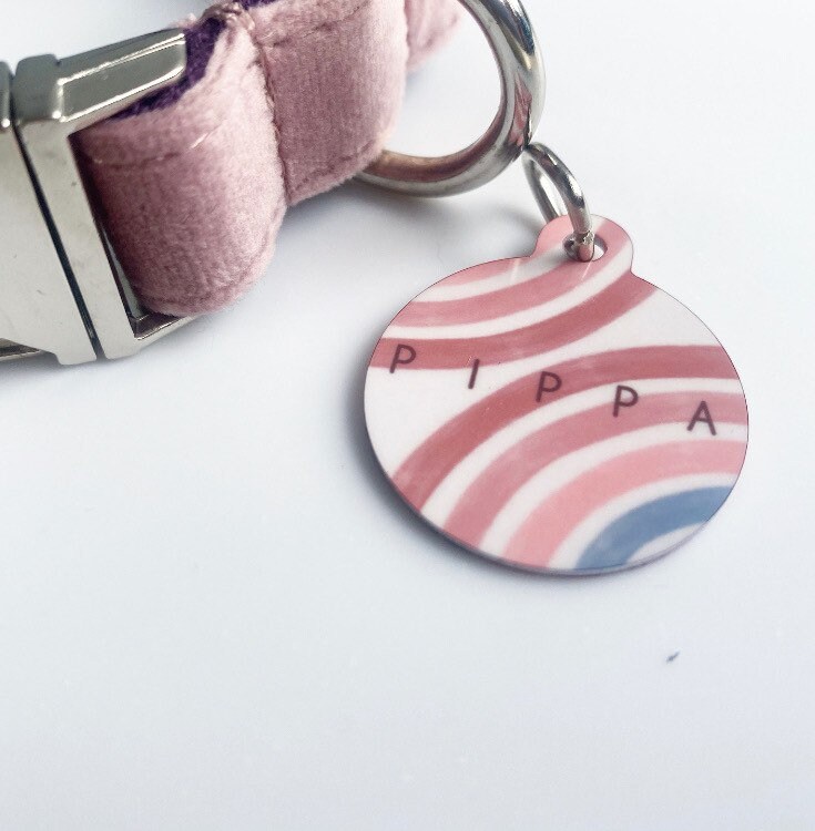 The Frankie Aesthetic Rainbow Dog Tag Cat Tag Pet ID Tags - Etsy