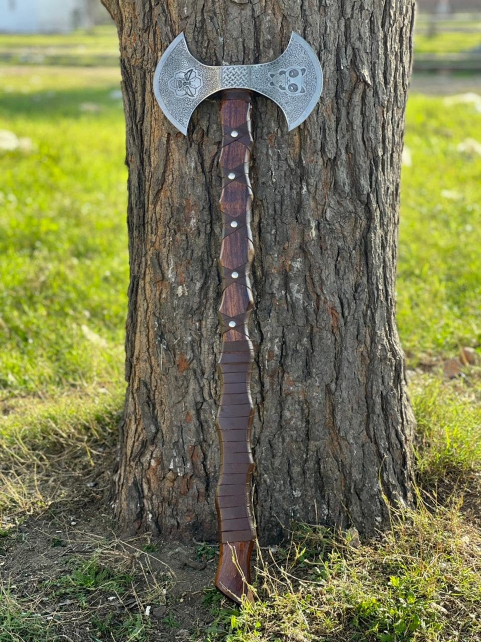 30 Double Edged Axe Viking Axe Bearded Viking Axe | Etsy