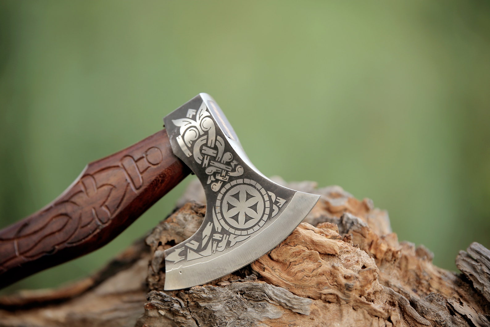 Viking Bearded Axes Engraved Axe With Leather Sheath Custom - Etsy