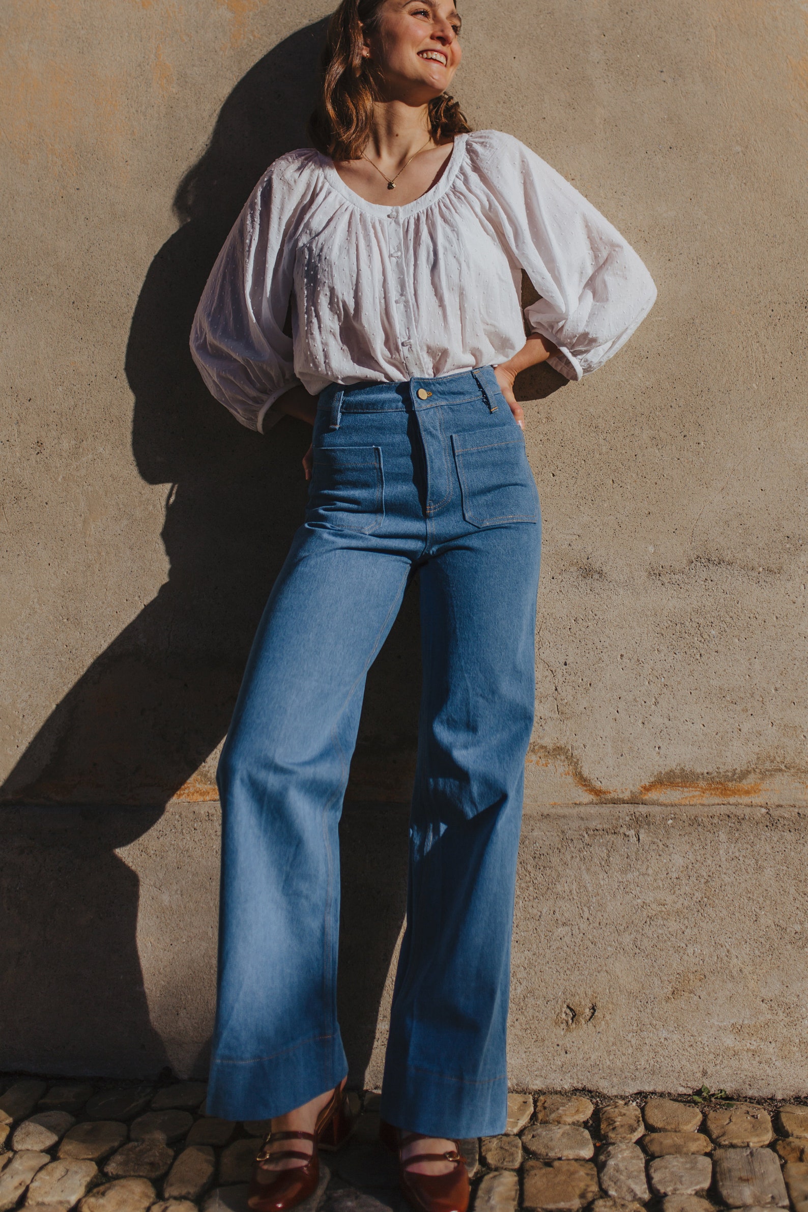 Pants PDF Sewing Pattern, High Waisted Pants, Wide Leg Jeans, Digital ...