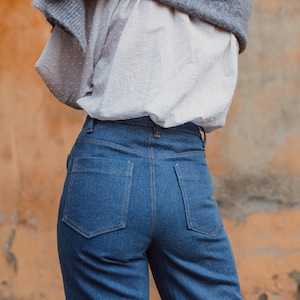 Pants PDF Sewing Pattern, High Waisted Pants, Wide Leg Jeans, Digital ...