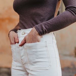 Pants PDF Sewing Pattern, High Waisted Pants, Wide Leg Jeans, Digital ...