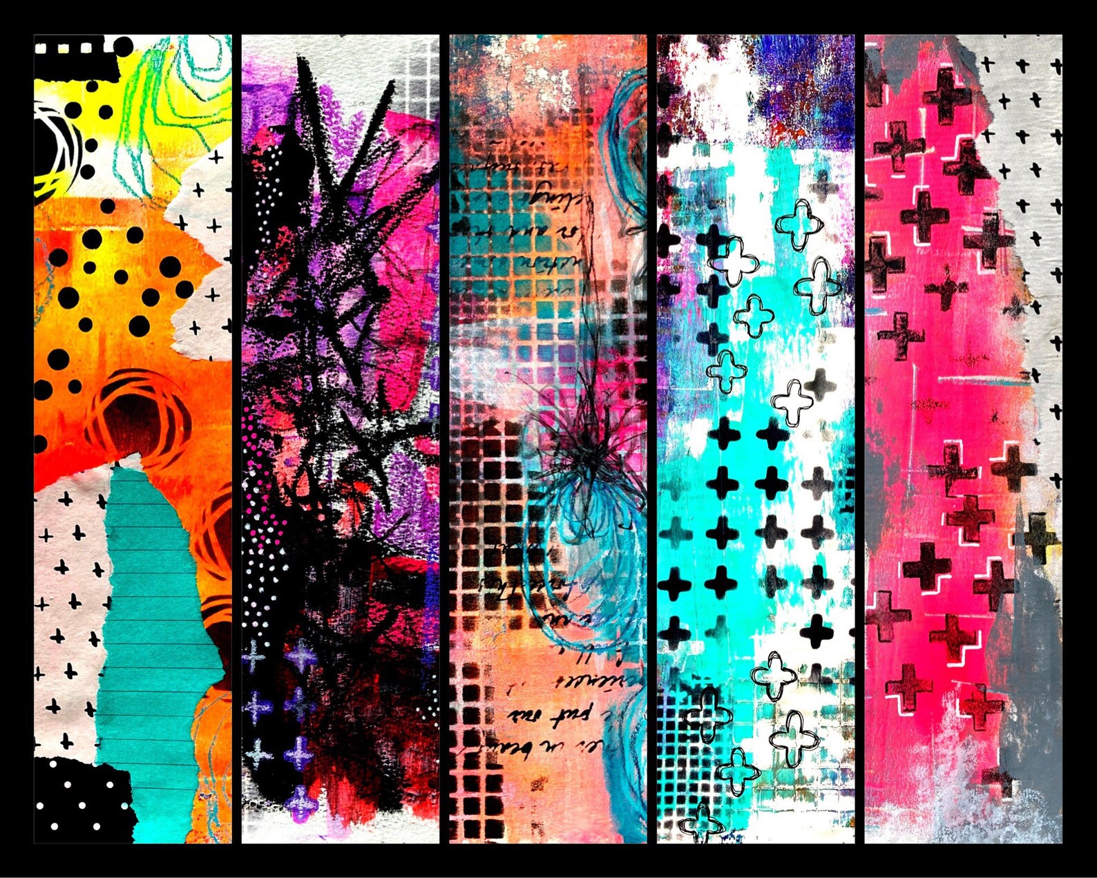 Digital Collage Backgrounds 1 Abstract Mixed Media | Etsy