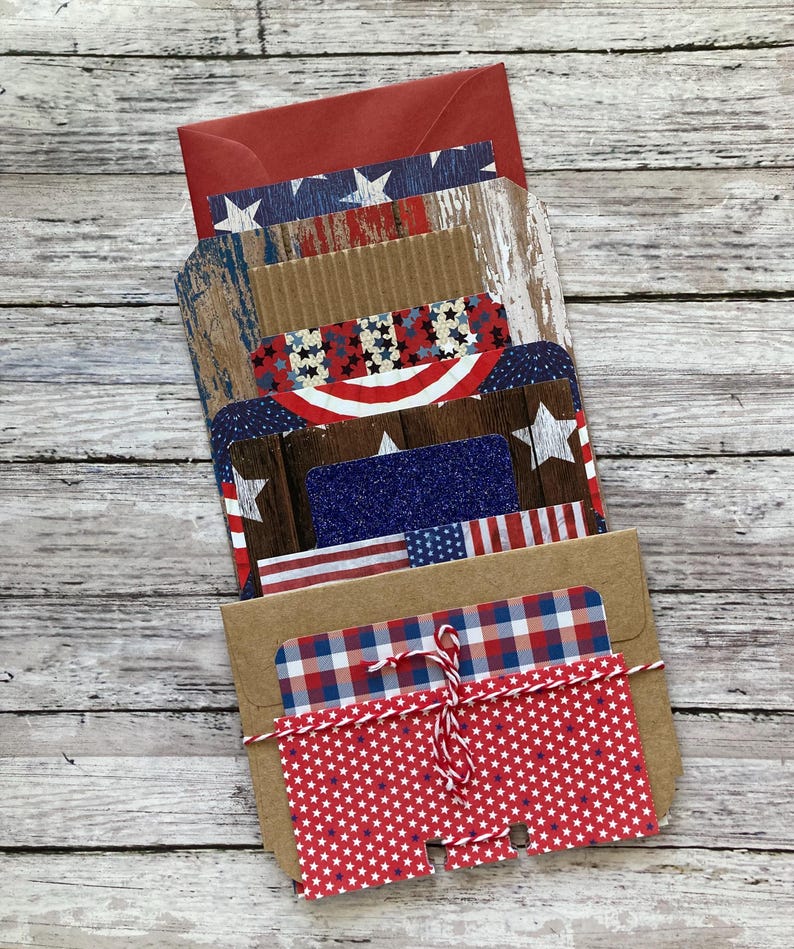 Nostalgic Americana Red White and Blue -fourth of July Mixed Ephemera ...