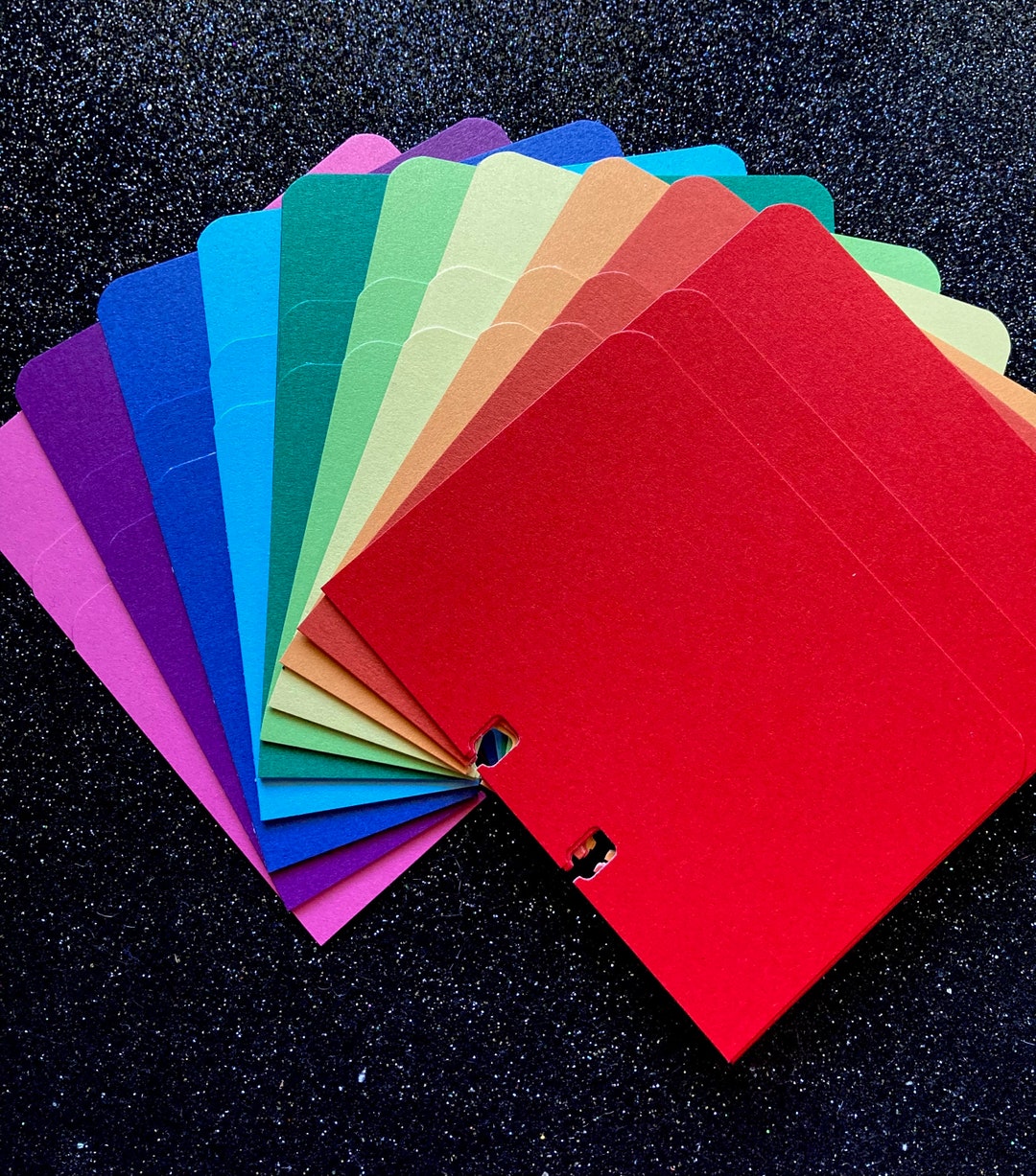30ct. Shimmer Rainbow Gradient Rolodex Cards Rounded Corners - 3 Tiered ...