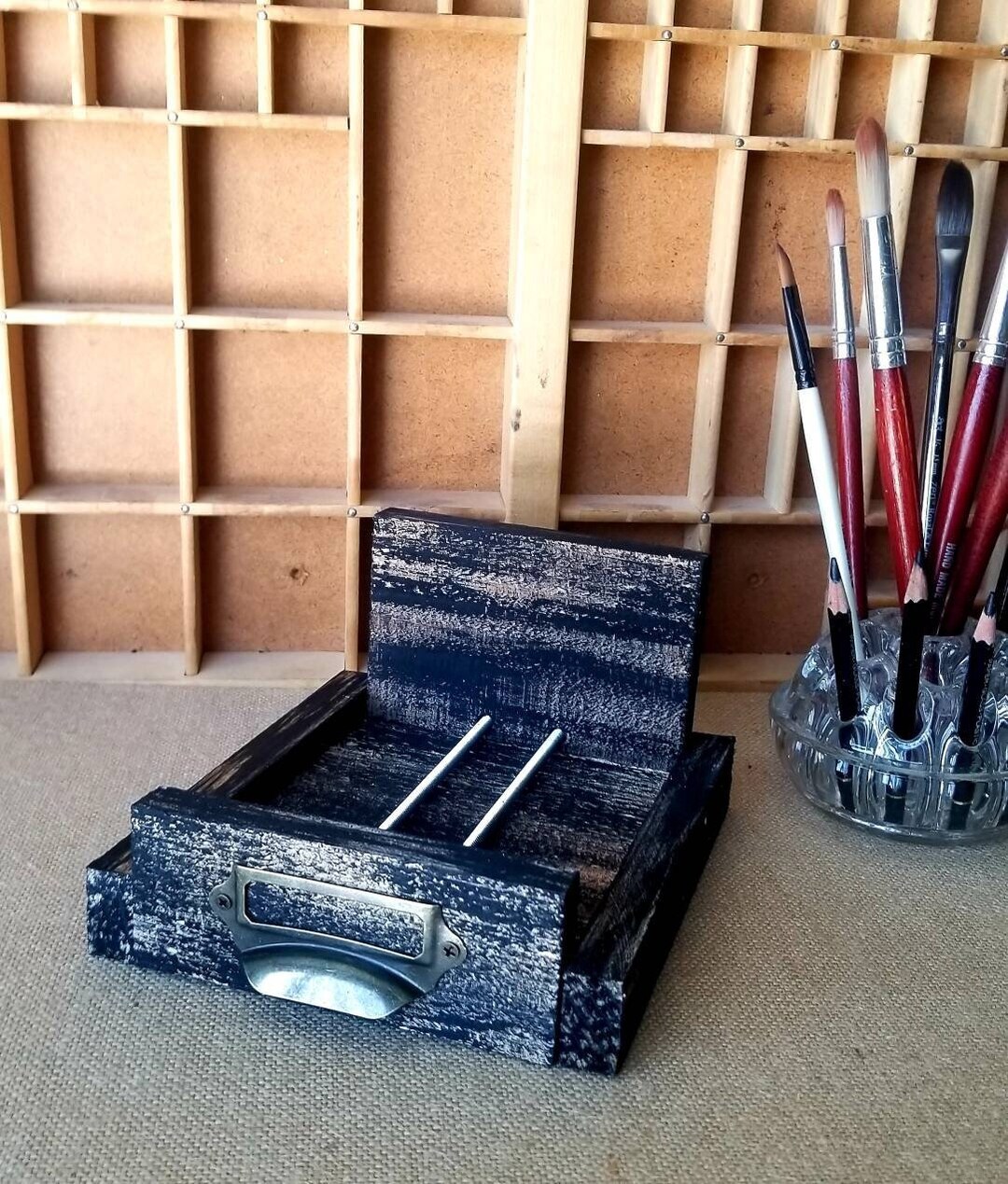 Black Distressed Catalogdex - Ready to Ship - Reclaimed Wood Rolodex ...