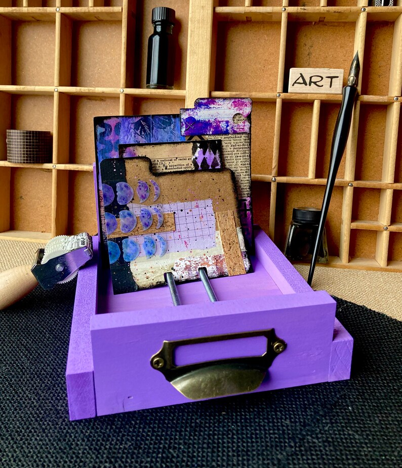 Purple Pastel Pop Catalogdex - Wood Rolodex / Memorydex Display Box - Etsy