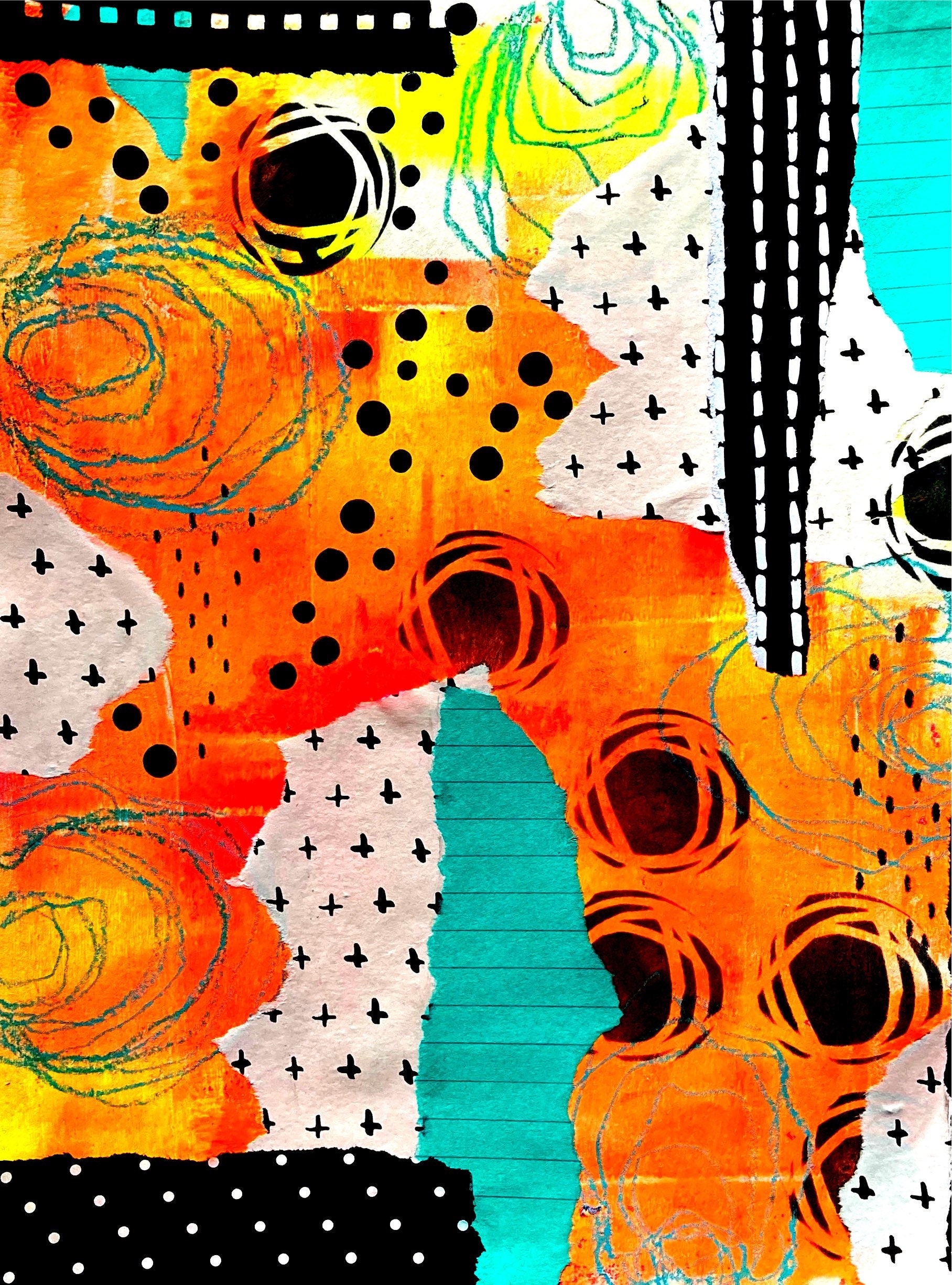 Digital Collage Backgrounds 1 Abstract Mixed Media | Etsy