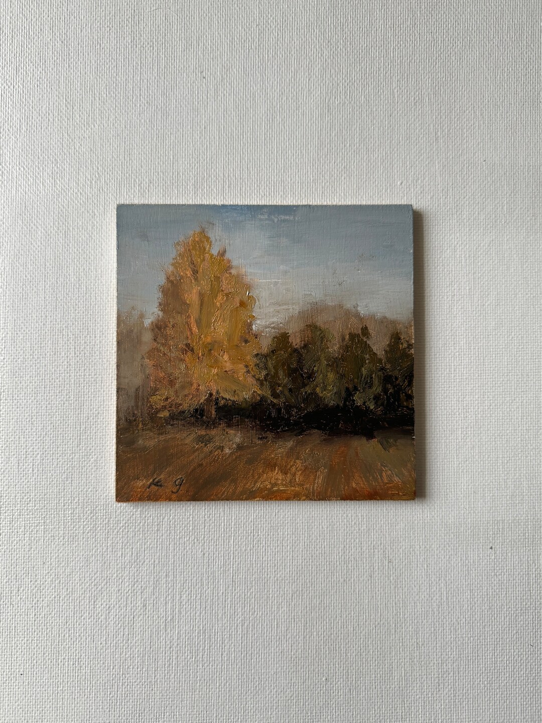 Holiday Inn Parking Lot Landscape Painting Field Art Small Works ...