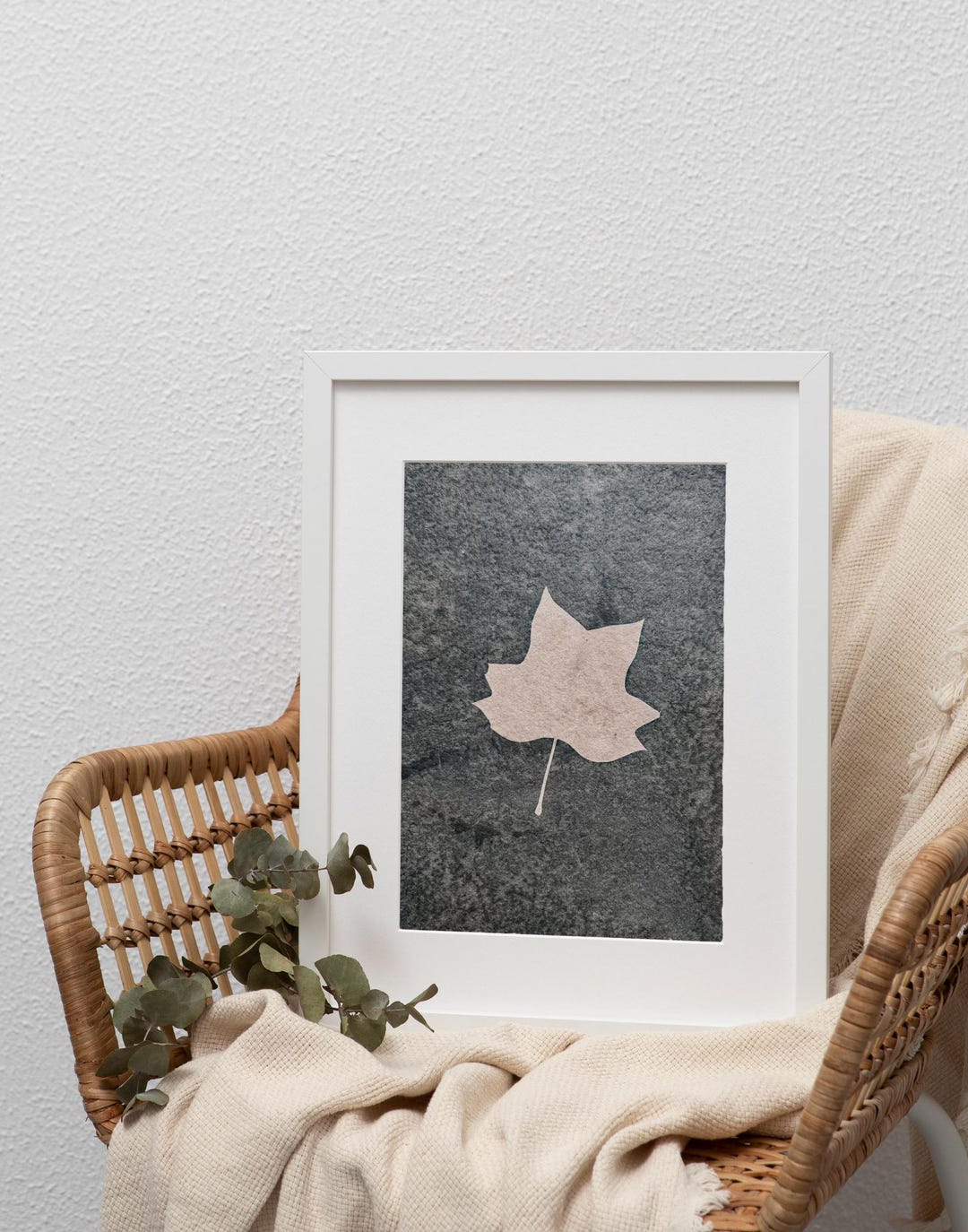 Original Cyanotype by Artist | Tulip Tree Leaf | Cyanotype on Handmade ...