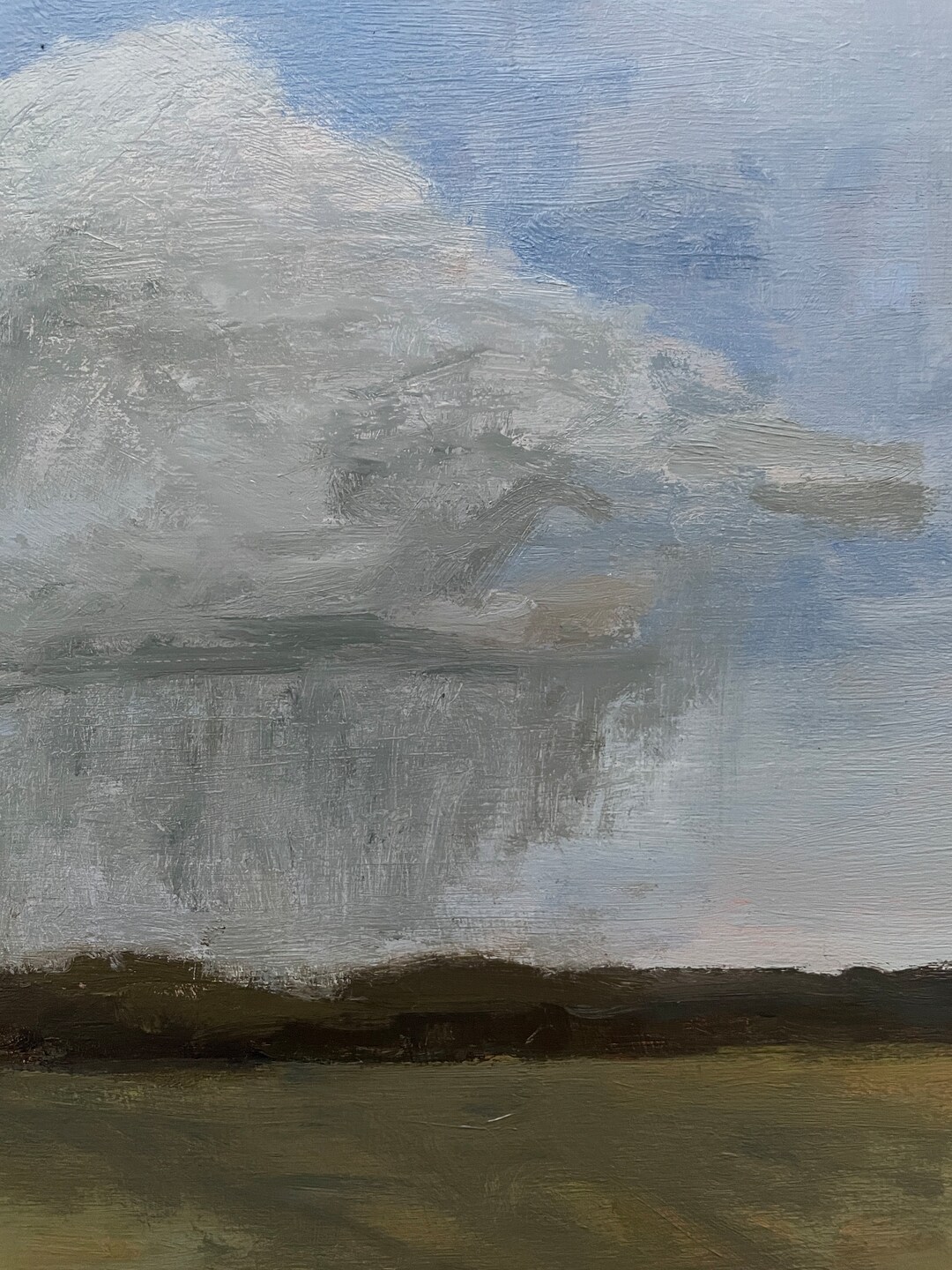 Sunshower Landscape Oil Painting Original Artwork Farmlands Art Field ...