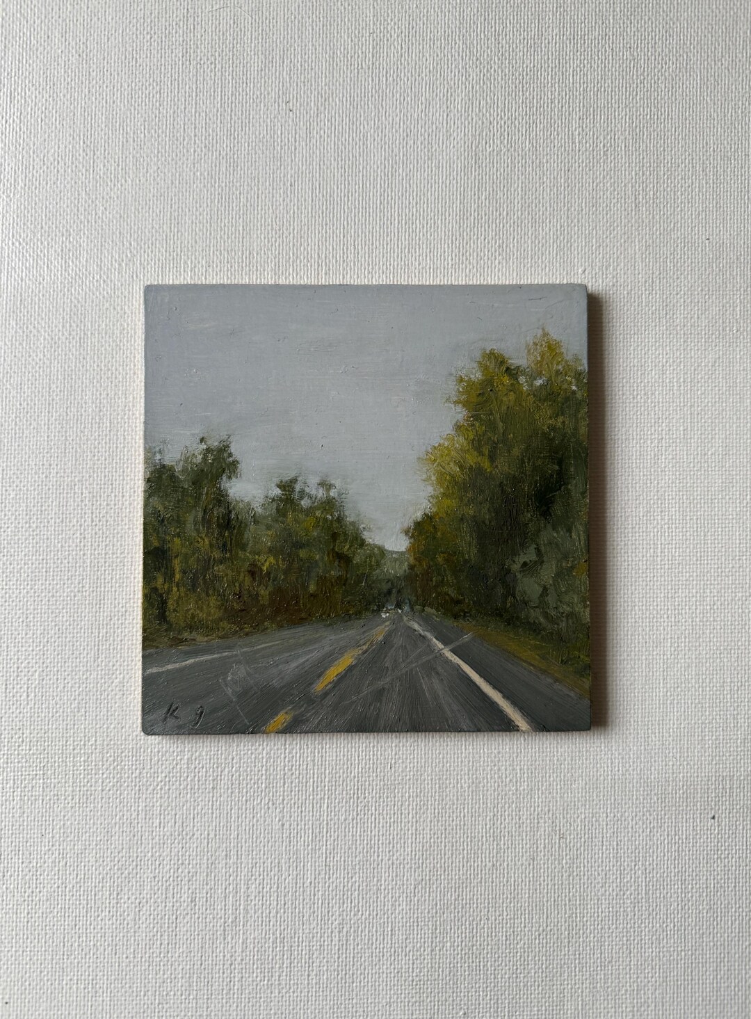 Original Oil Painting With Easel Road Landscape Oil Paintings ...
