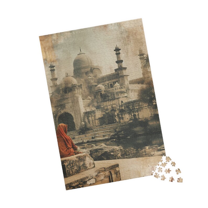 India Vintage Postcard Jigsaw Puzzle,1000 Piece Puzzle,retro Travel ...