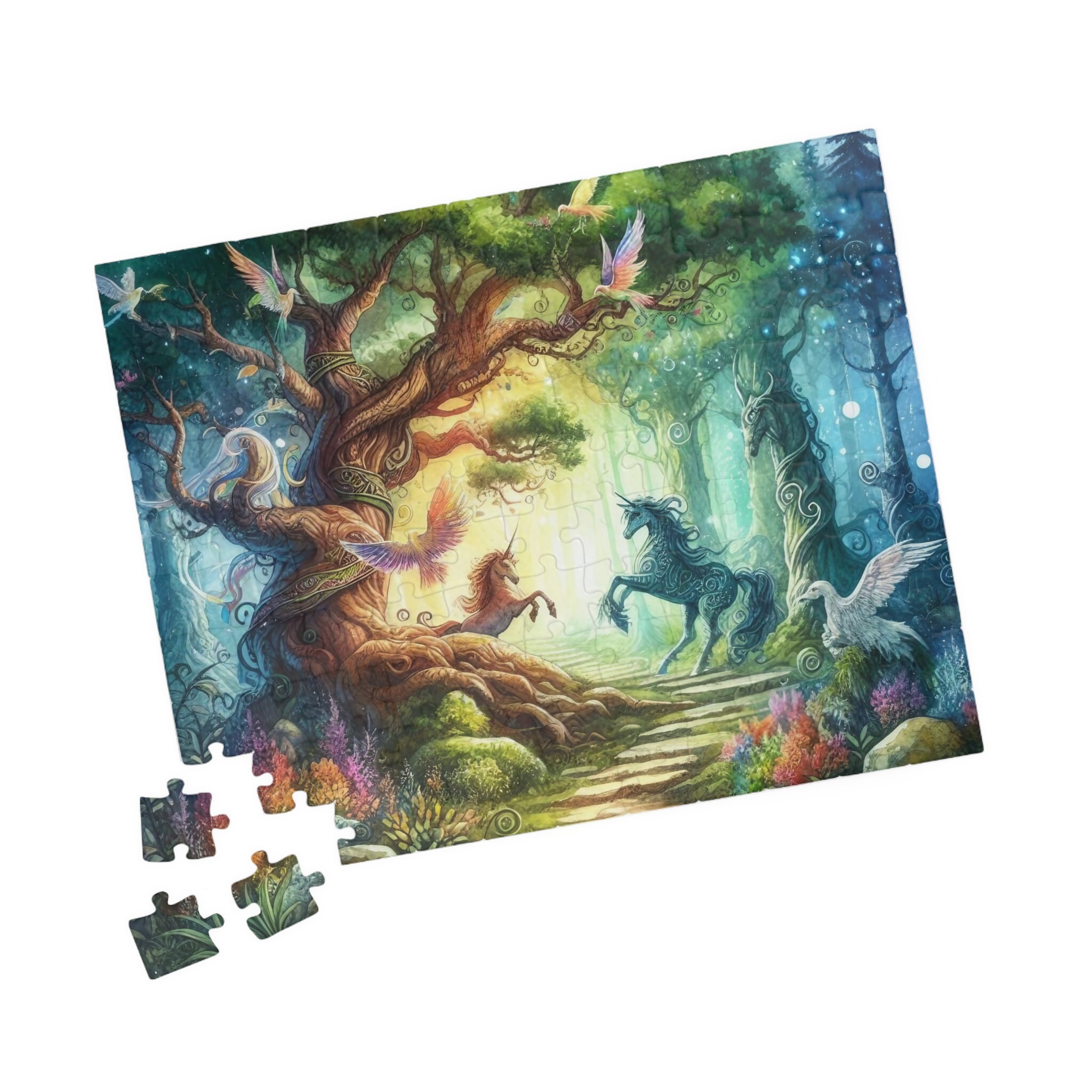 Enchanted Forest Unicorns Jigsaw Puzzle,1000 Piece Puzzle,magical ...