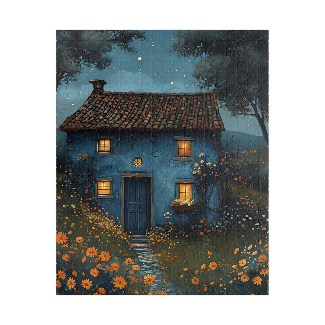 Cottage Night Jigsaw Puzzle,1000 Piece Puzzle,tranquil Night Scene ...
