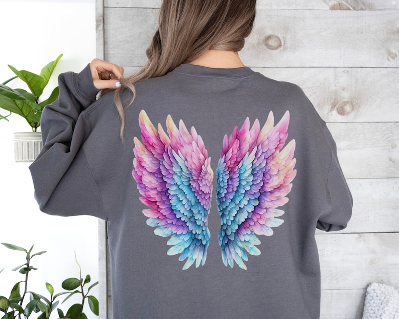 Angel Wings Back Sweatshirt,winged Sweatshirt,back Angel Wings ...