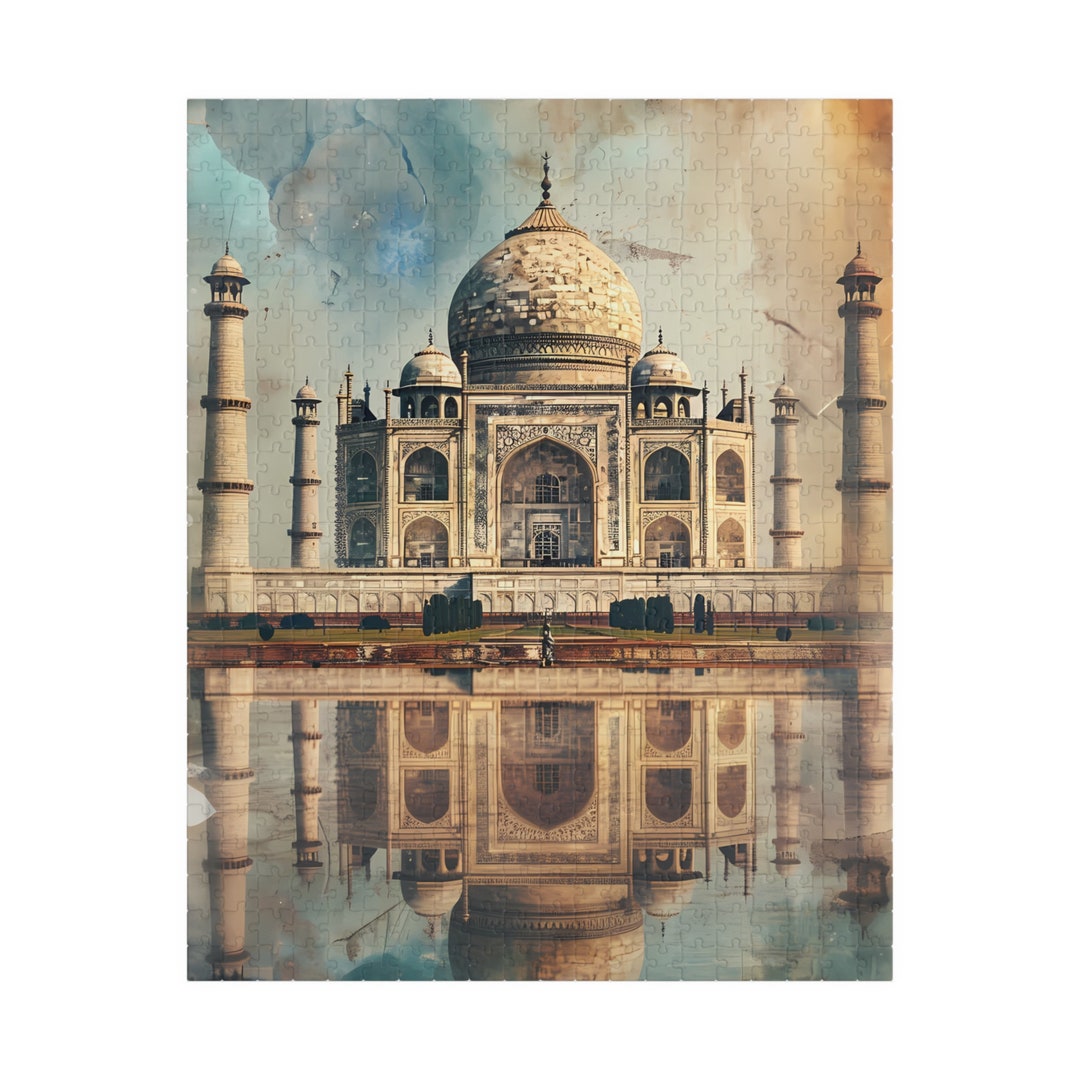 Taj Mahal Vintage Postcard Jigsaw Puzzle,1000 Piece Puzzle,travel Lover ...
