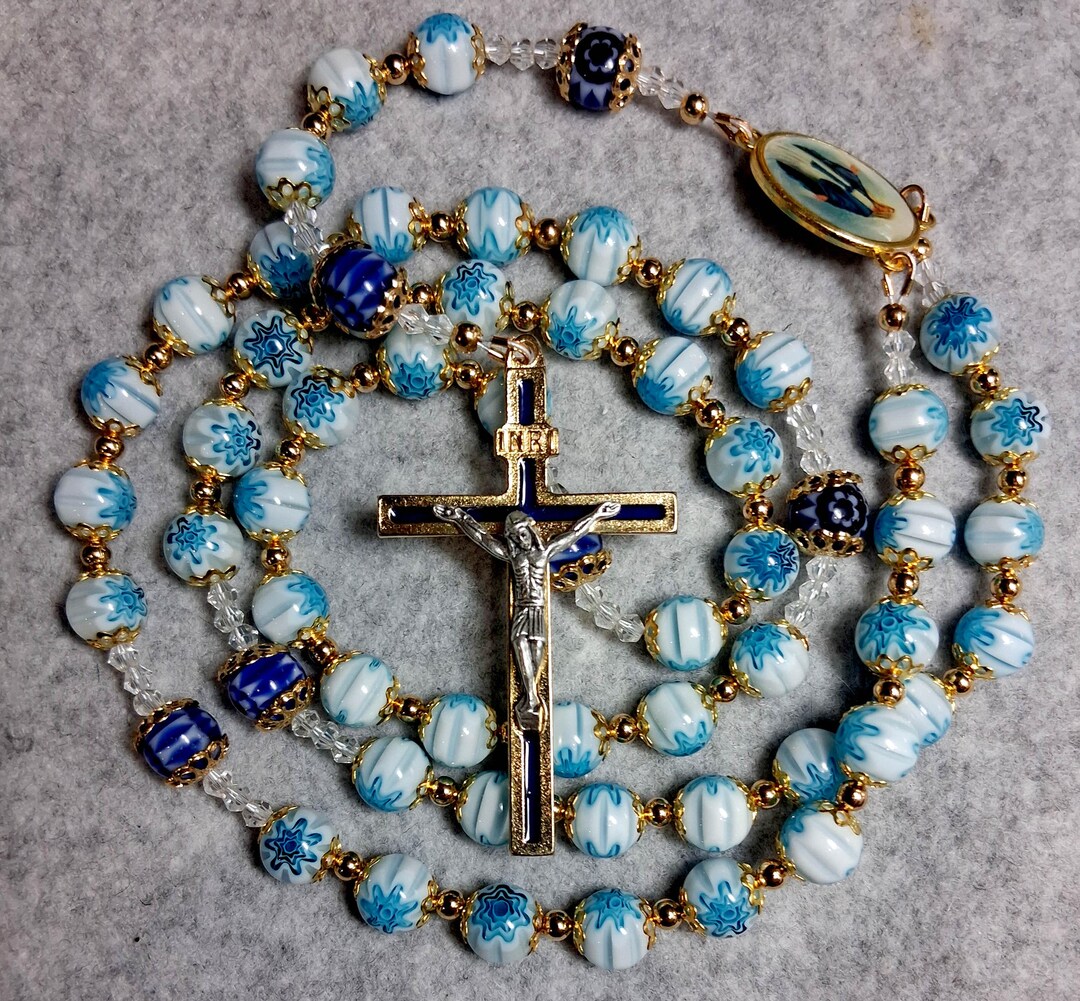 MILLI FIORI Murano Glass Beads ROSARY: Hand Made, Catholic, Religious ...