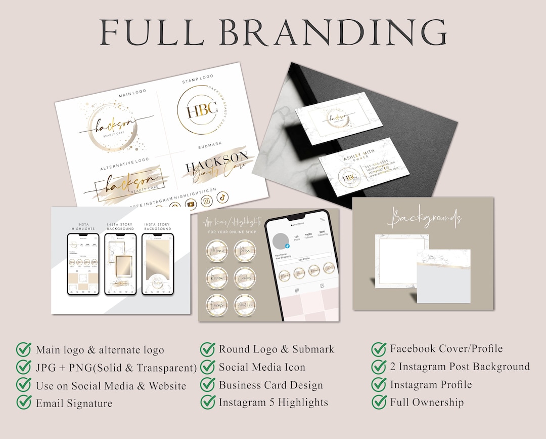 Custom Branding Package - Logo Design - Branding Kit - Custom Logo ...