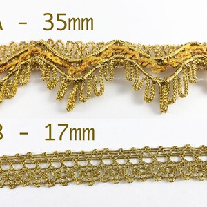 Gold Metallic Lace Gold Lace Gold braid Gold Trim by the | Etsy
