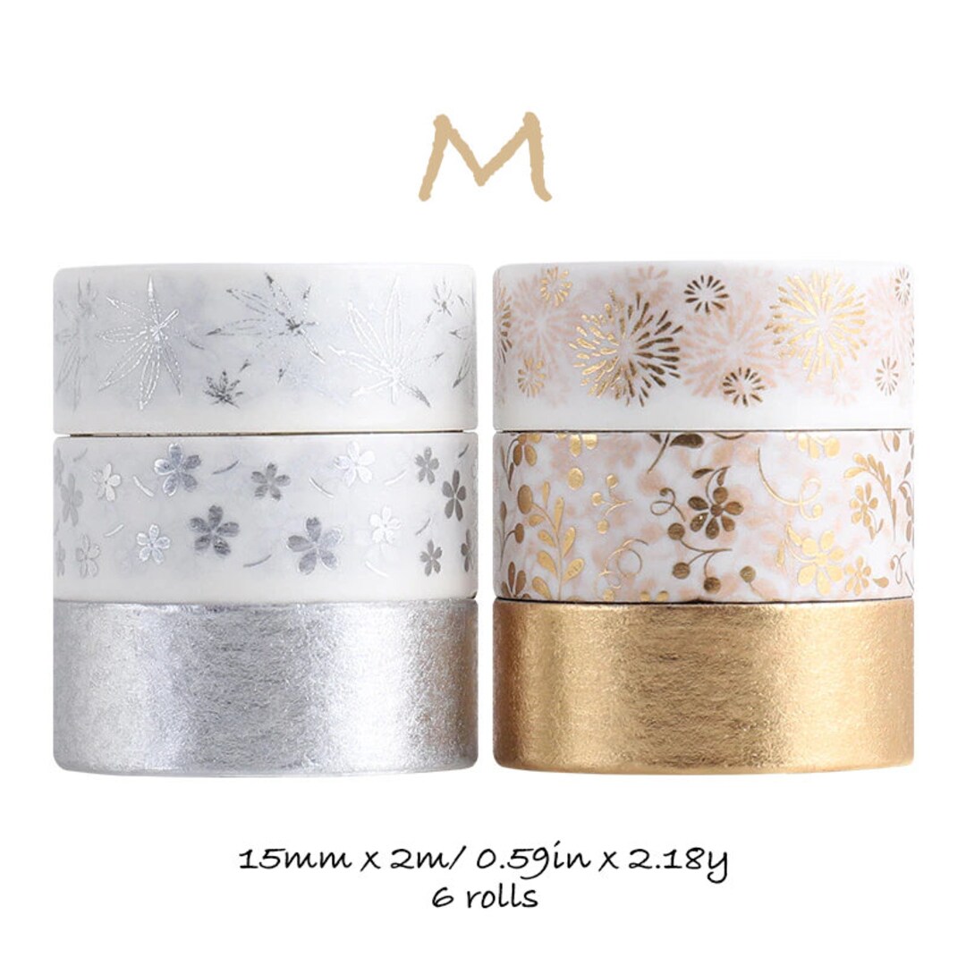 Gold Foil Accent Washi Tape, Gold Accent Washi Tape, Moon, Sun Star ...