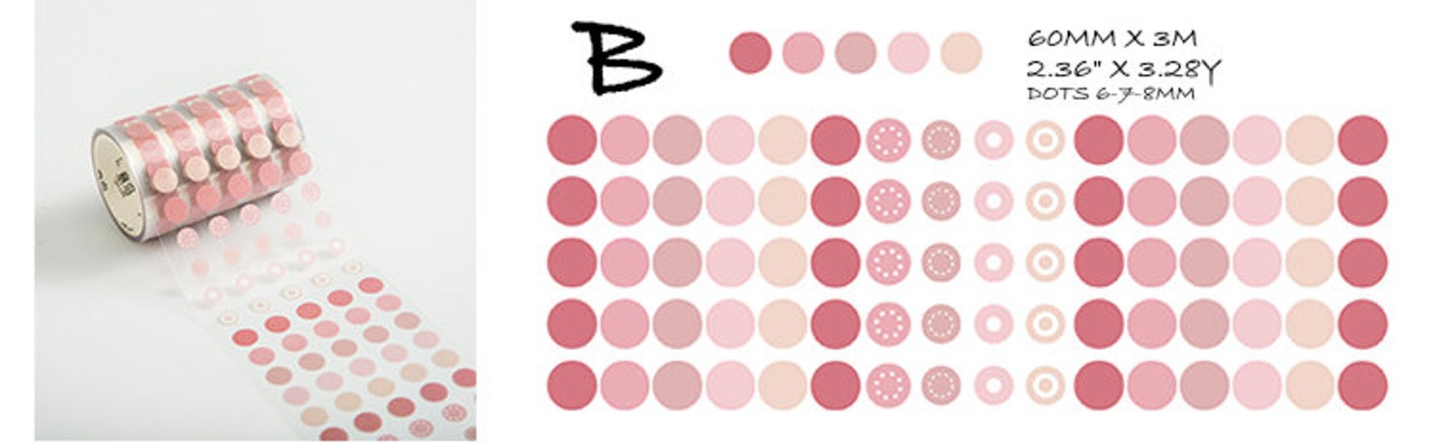 Dot Tape Circle Sticker in a Tape Planner Sticker Junk - Etsy