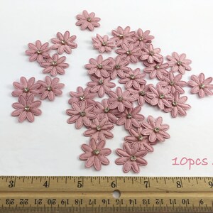 Embossed Flower Flat Fabric Flower Mini Ribbon Roses | Etsy