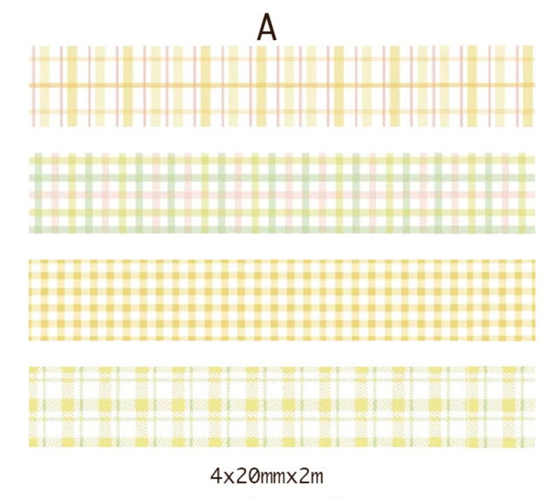 Washi Tape Set Plaid Grid Washi Set of 4 Rolls Blue Pink - Etsy