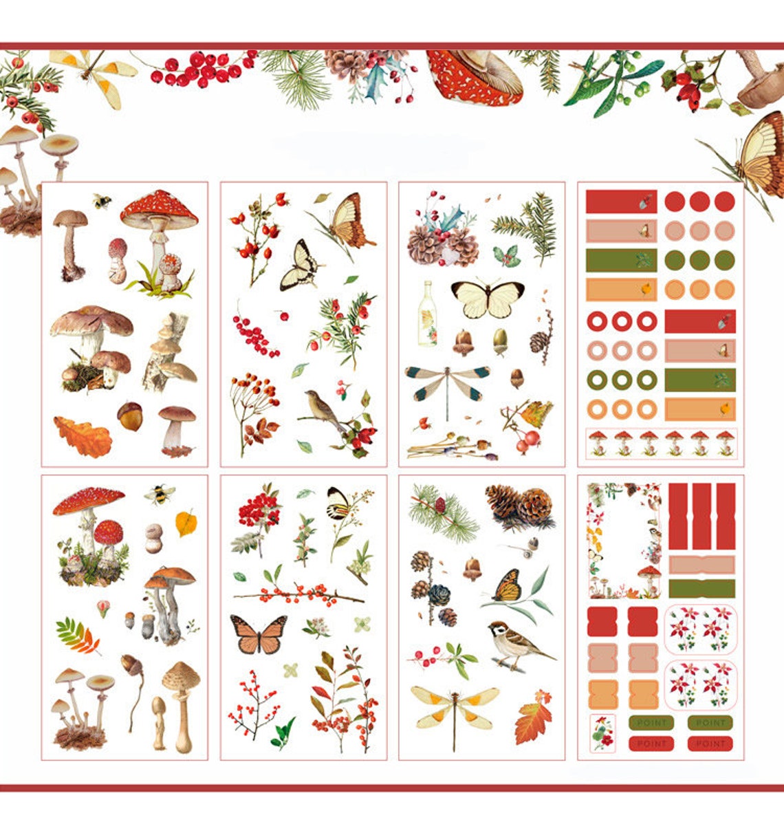 Sticker Collection Sheets in a Booklet Botanical Sticker | Etsy