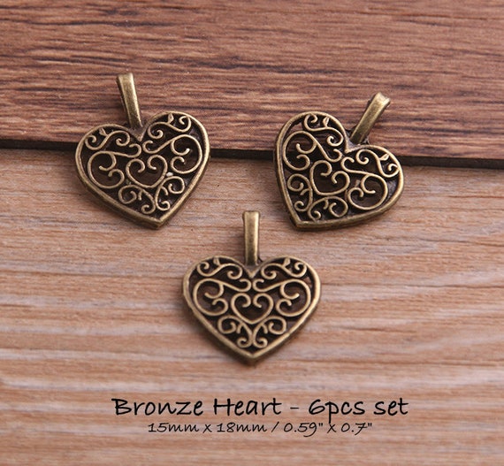 Heart Scissors Horoscope Astrology Charm Pendant Bronze - Etsy