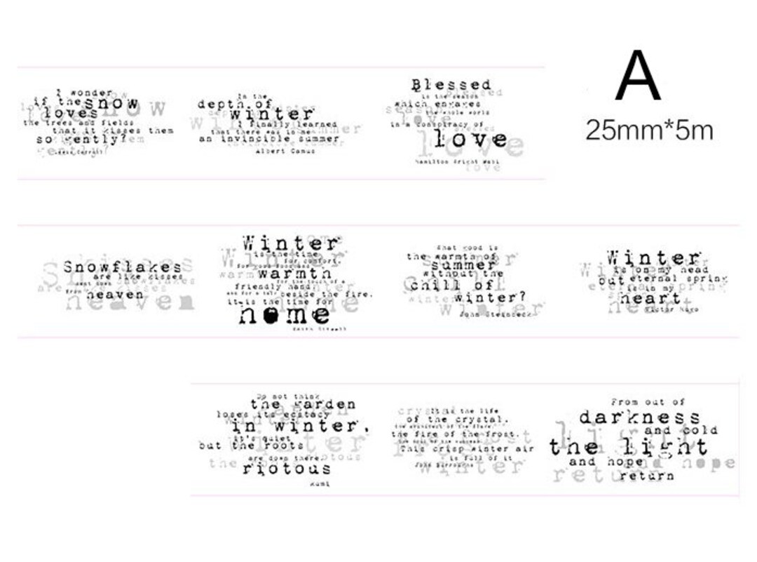 Numbers Tape, Alphabet Tape, Handwritten Washi Tape, Words Tape, Junk ...