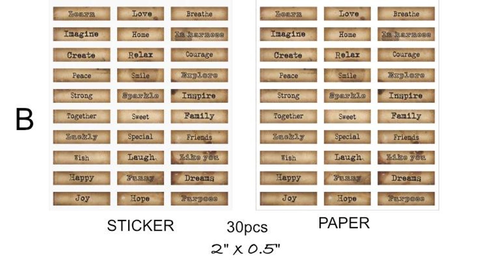 Vintage Number Label Stickers: Shabby Chic Scrapbooking Strips - Etsy