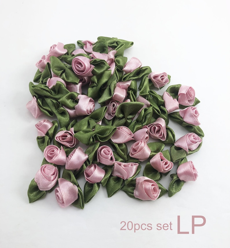 Embossed Flower Flat Fabric Flower Mini Ribbon Roses | Etsy