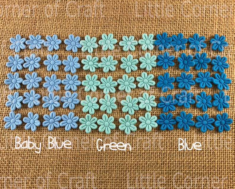 Embossed Flower Flat Fabric Flower Mini Ribbon Roses | Etsy