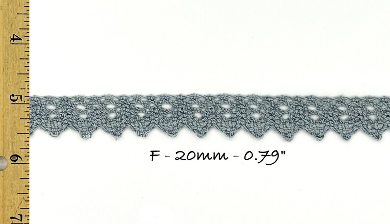 Gray Crochet Lace Ribbon Gray Lace Trim Cotton by the Yard - Etsy