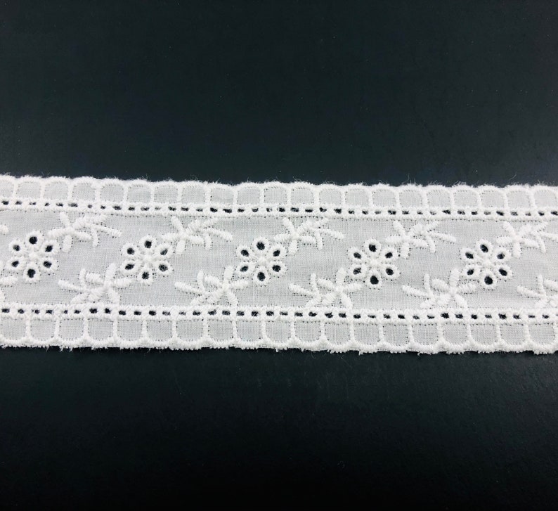 Eyelet Lace Cotton White Embroidery Lace Trim by the Yard - Etsy