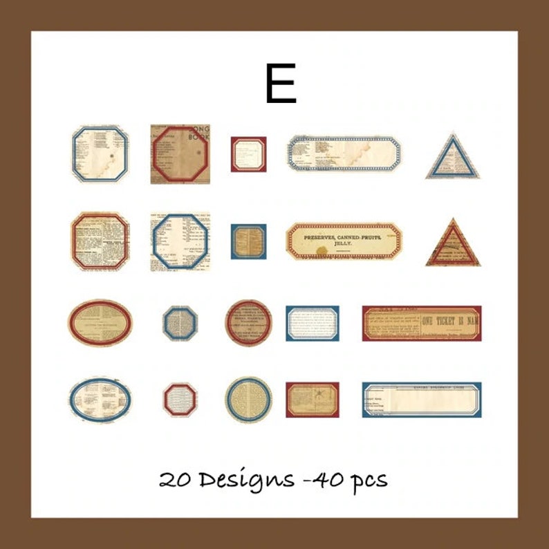 40 Pcs Vintage Label Sticker vellum and Pper Number Tag - Etsy