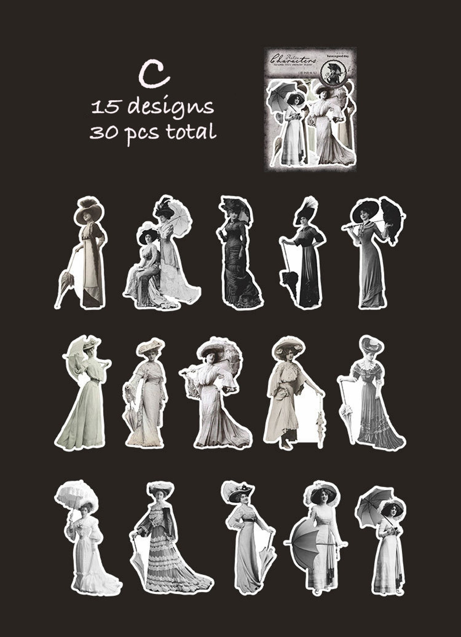 Old Photo Sticker Vintage People Retro People Sticker - Etsy