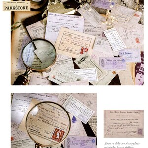 Old Letter Sticker, Old Receipts Sticker,s Vintage Tag Sticker, Shabby ...