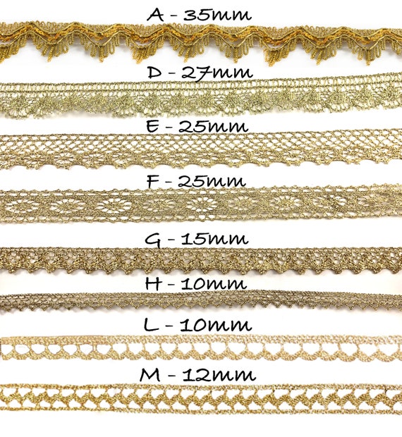 Gold Metallic Lace Gold Lace Gold Braid Gold Trim by the - Etsy