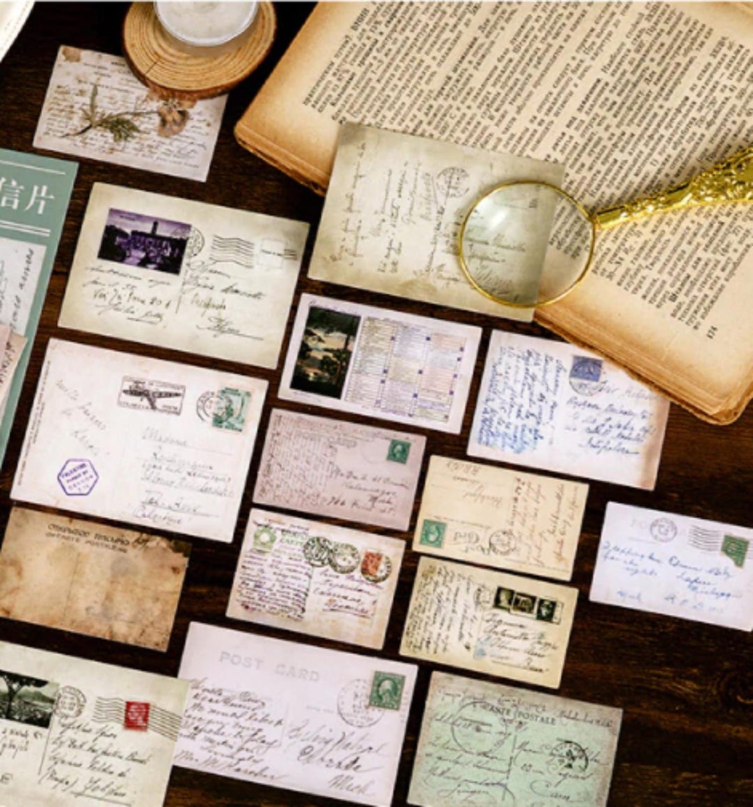 0 Old Letter Sticker, Old Receipts Vintage Tag Shabby Chic Postcard ...
