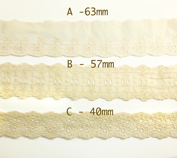 Eyelet Trim Lace Ribbon Natural by the Yard Junk Journal | Etsy