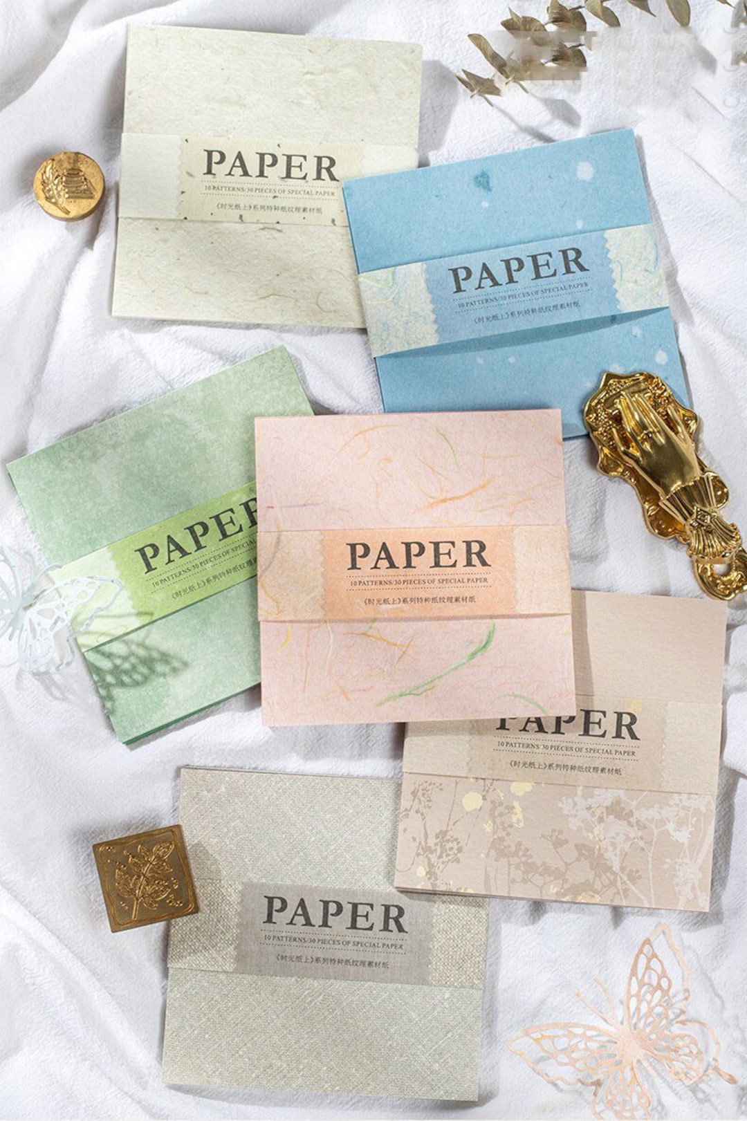 Patterned Scrapbook Paper: Textured & Vellum, Mixed Media (30 Sheets ...