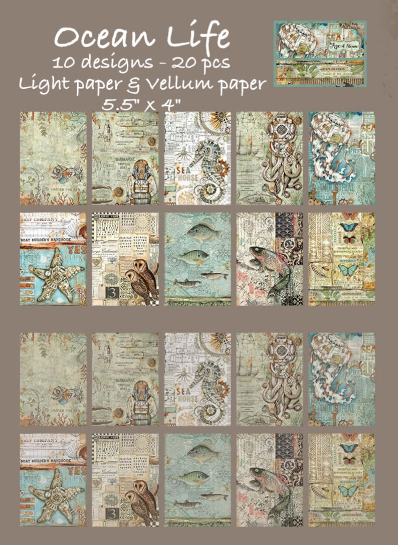 Vellum Map Sheets, Junk Journal, Scrapbook, Collage Mixed Media, Set of ...